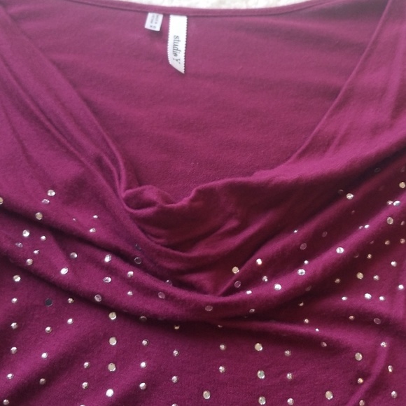 Studio Y | Tops | Sparkly Blouse With A Cowl Neck | Poshmark